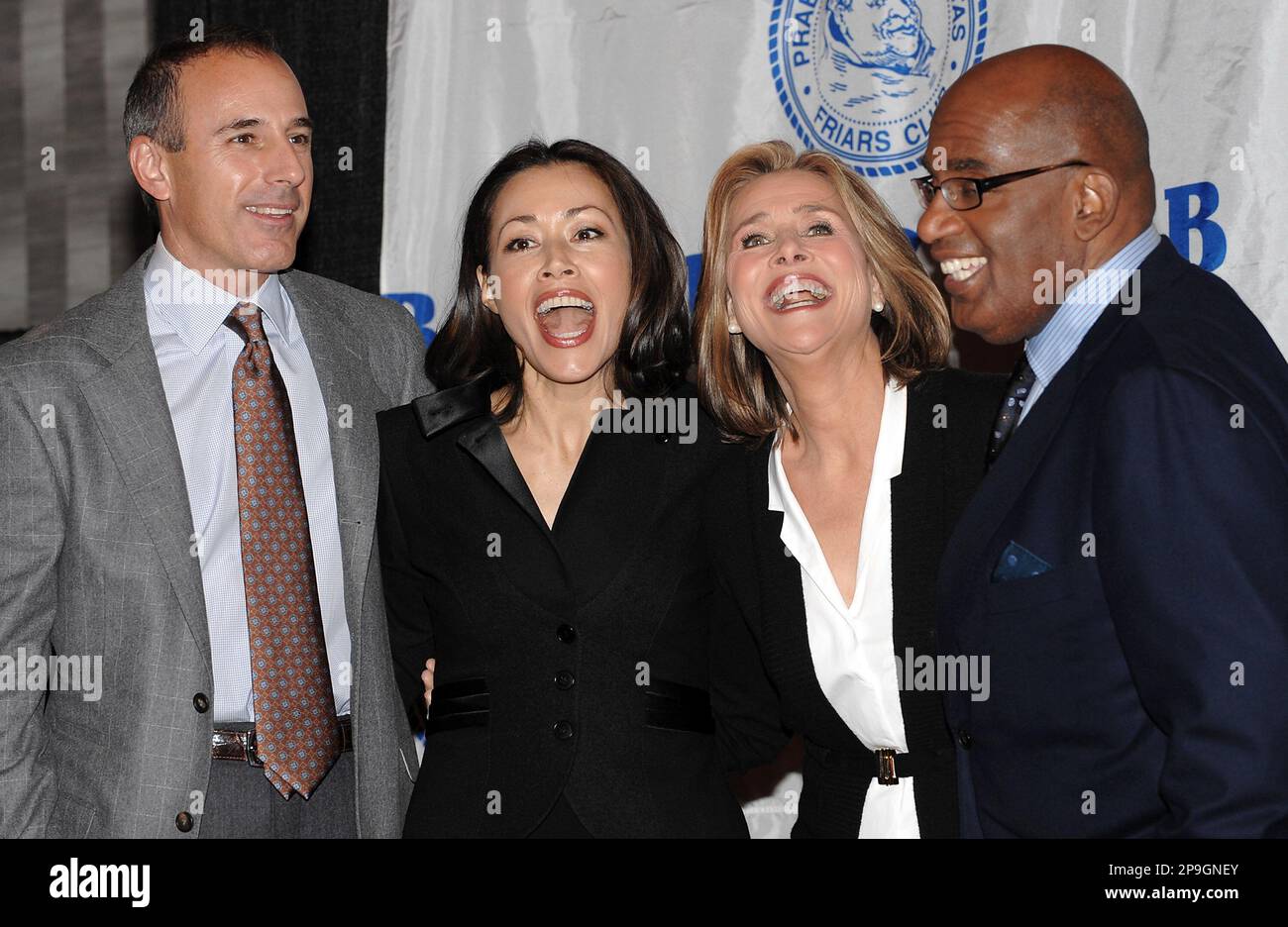 Co-hosts of the "Today Show", from left, Matt Lauer, Ann Curry, Meredith Vieira and Al Roker ...