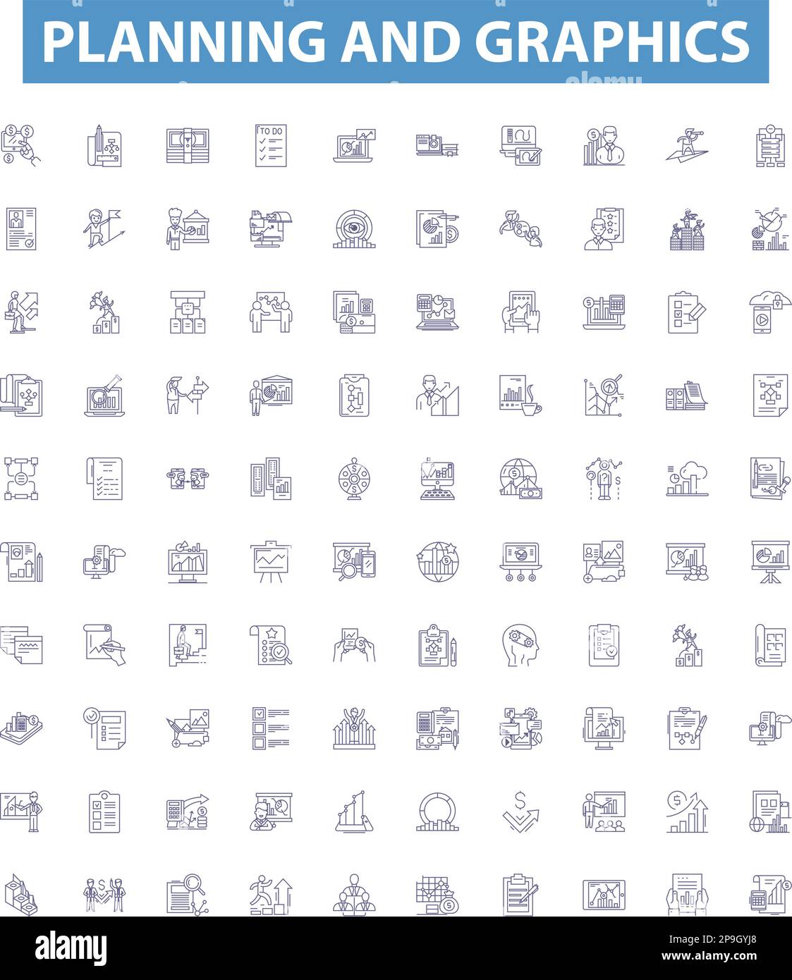 Planungs- und Grafikzeilensymbole, Zeichen gesetzt. Planung, Grafik ... Planungs- und Grafikzeilensymbole, Zeichen gesetzt. Planung, Grafik ...