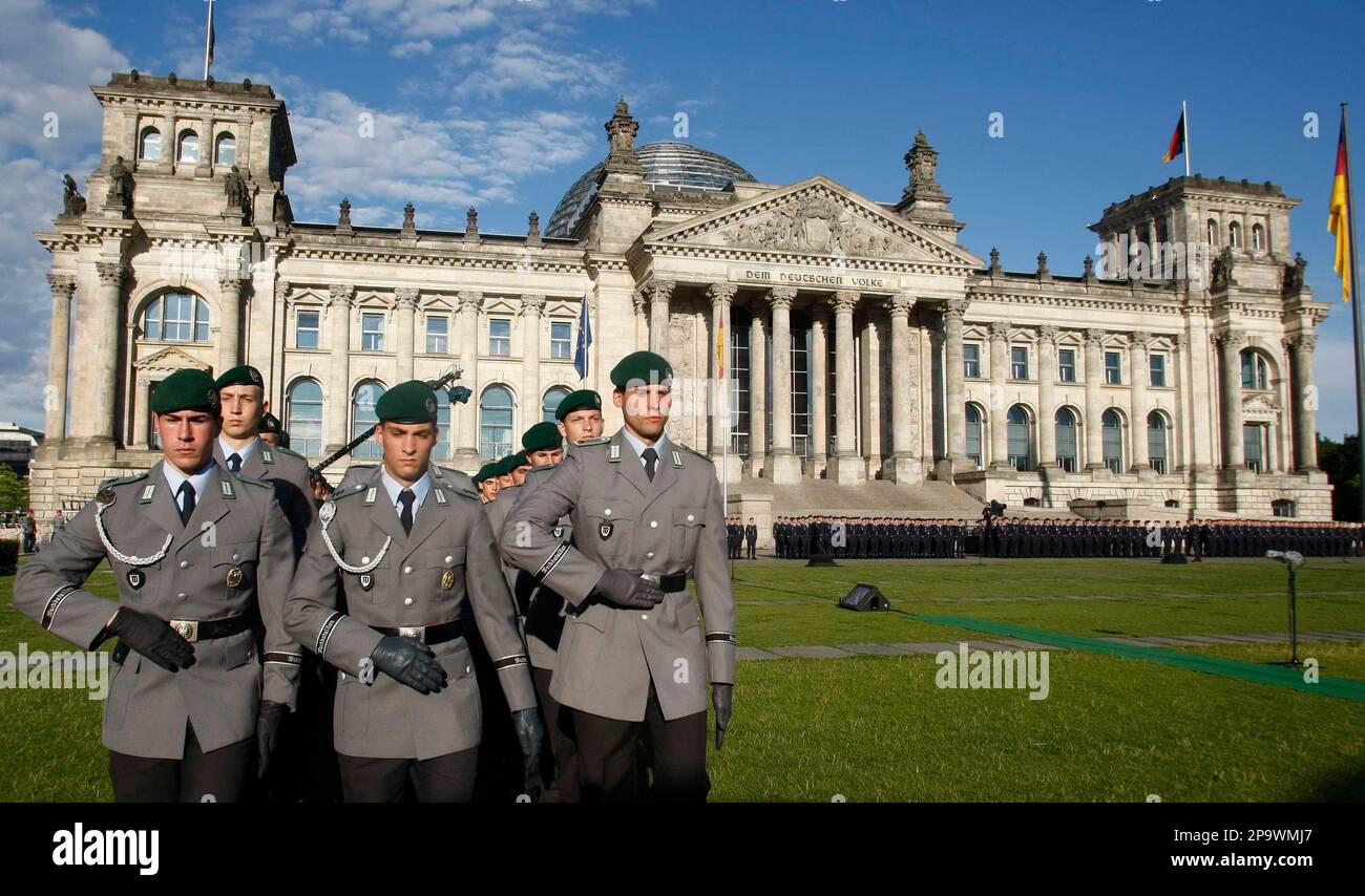 Recruits of German armed forces Bundeswehr arrive to the swearing-in ...