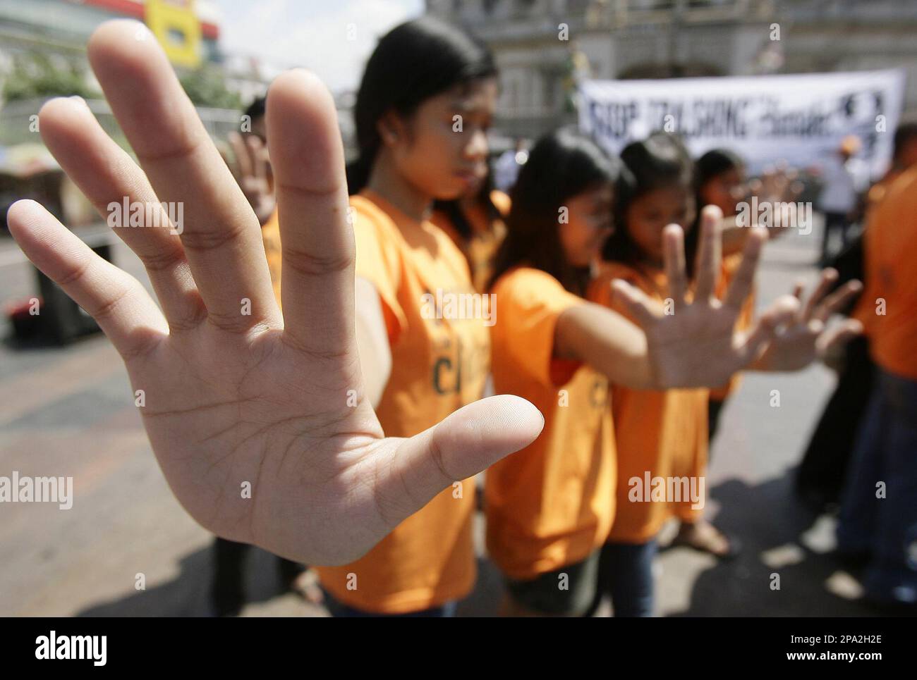 Filipino environmental activists gestures during a demonstration on the ...