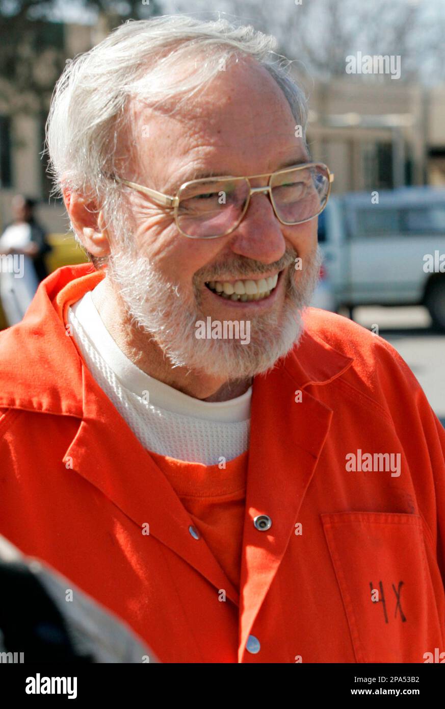 Yisrayl Bill Hawkins smiles as he leaves the Callahan County courthouse ...