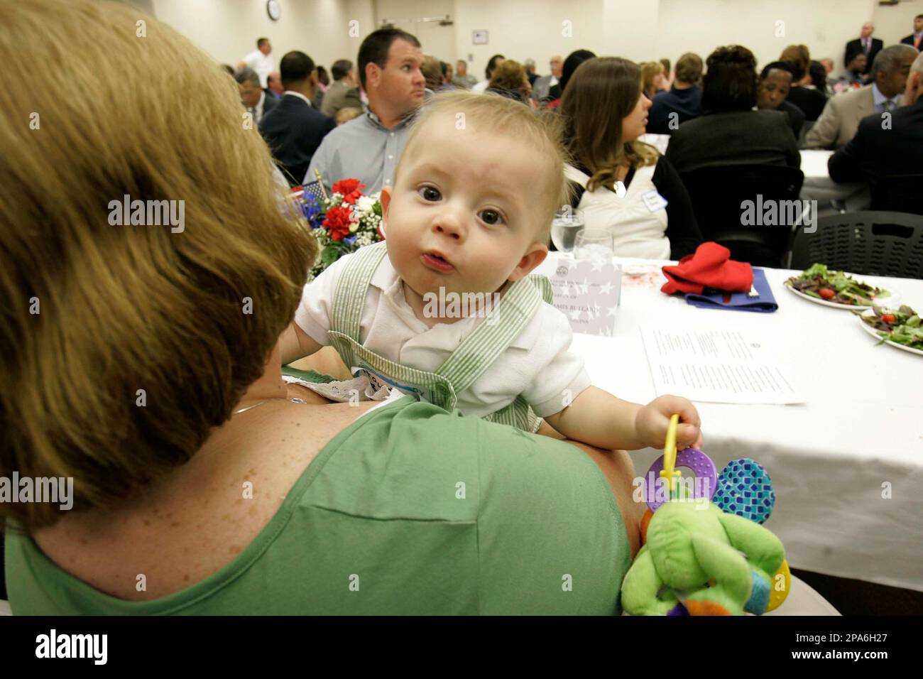 Eight month-old Hayden Bullard son of fallen soldier Staff Sgt. James D ...