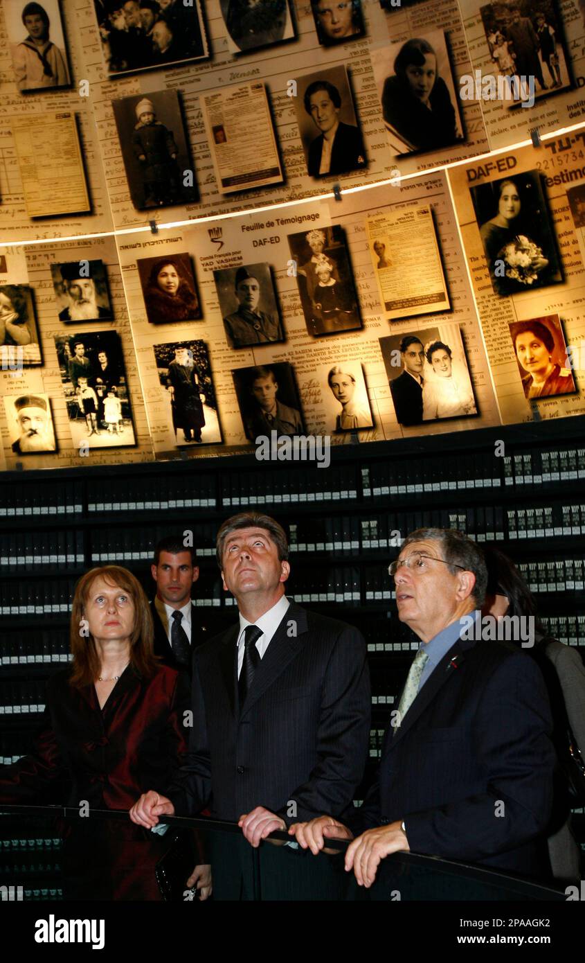Bulgaria's President Georgi Parvanov, center, his wife Zorka, left, and ...