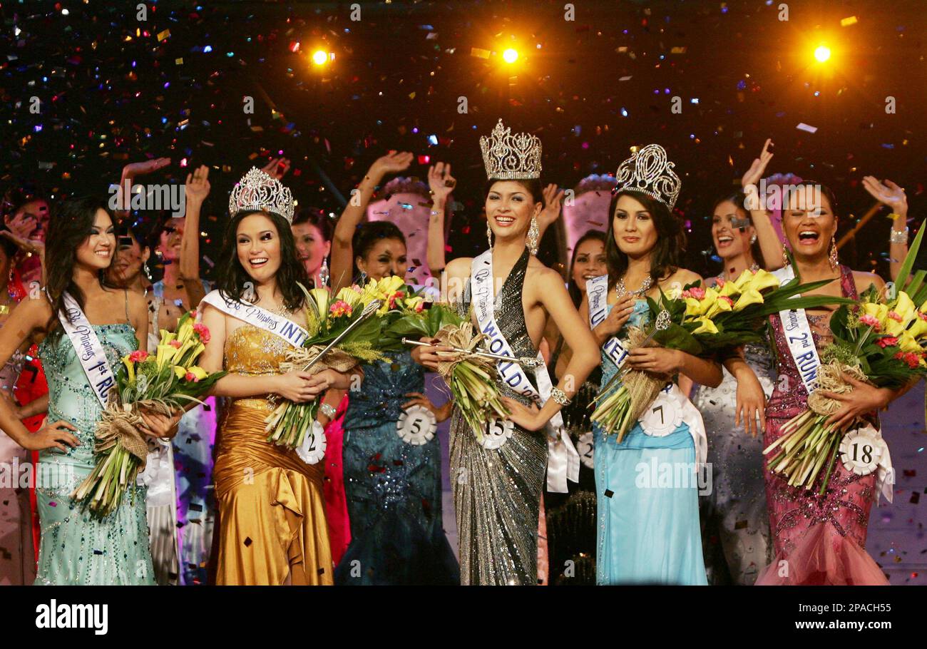 Confetti rains on the winners for 2008's 'Binibining Pilipinas', Miss ...