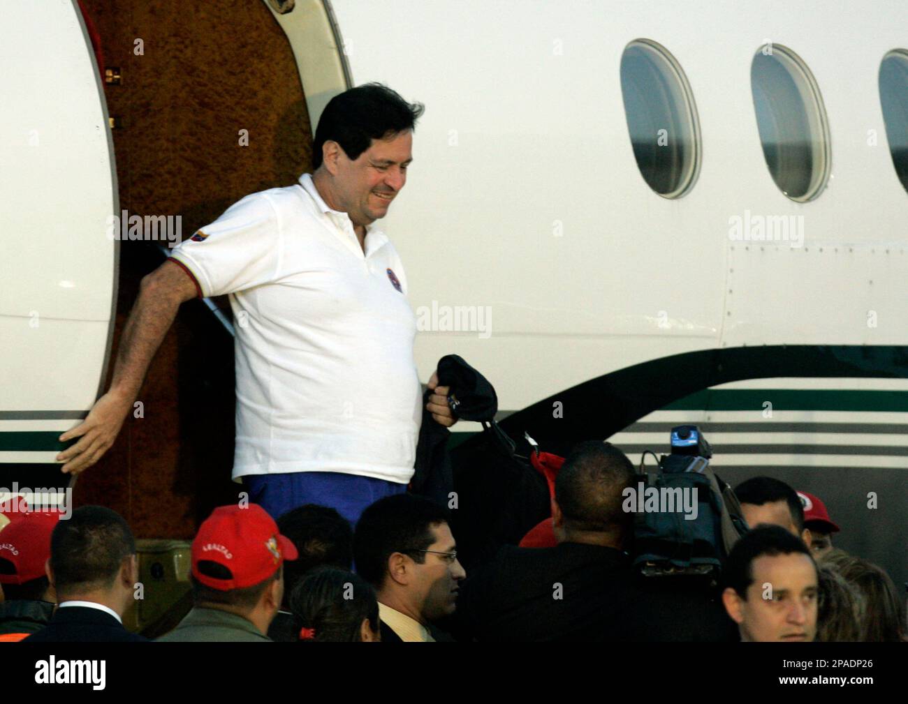 Colombia's former Rep. Orlando Beltran arrives to the airport in ...