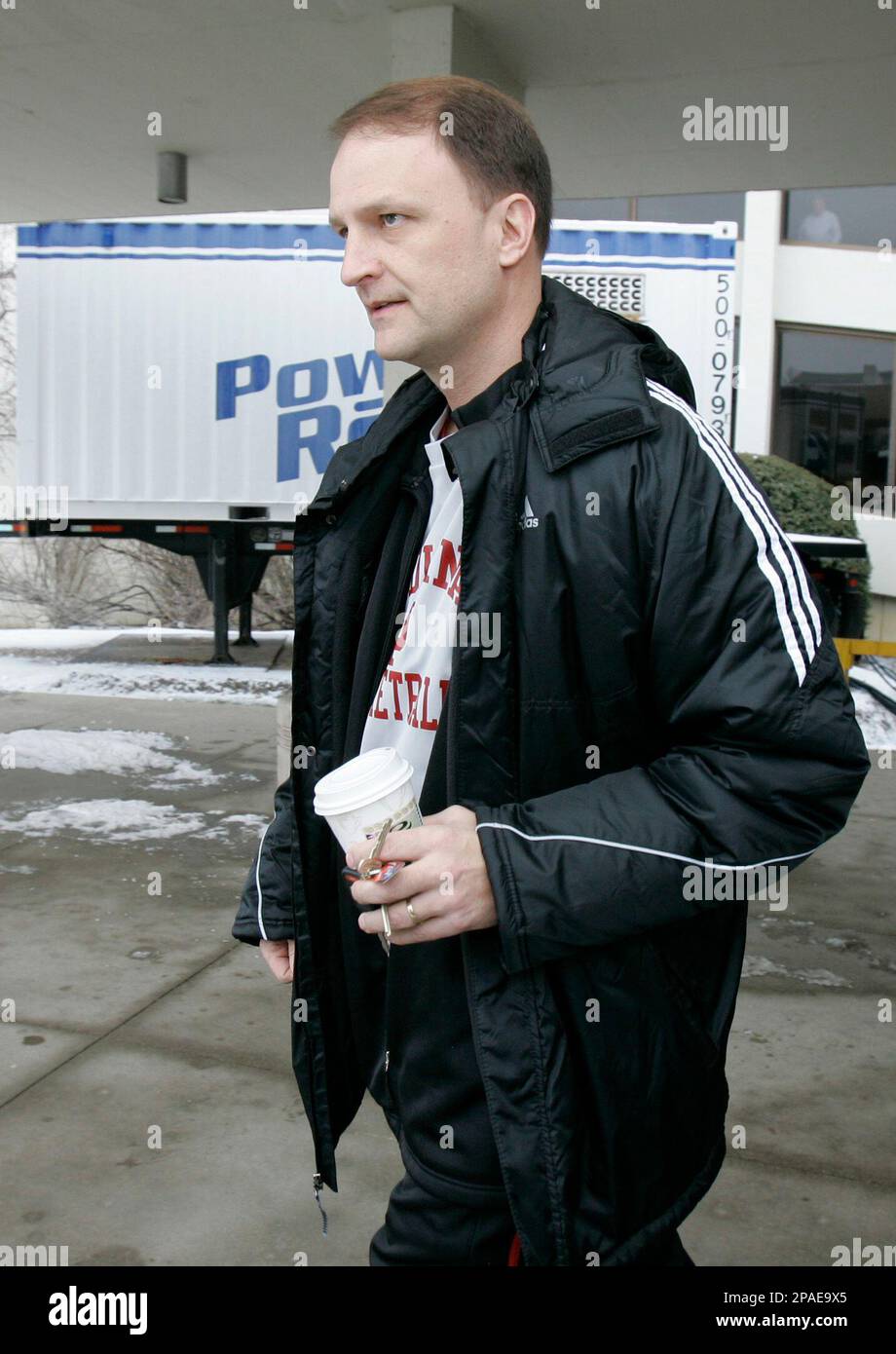 Indiana interim head coach Dan Dakich walks to the team bus in ...