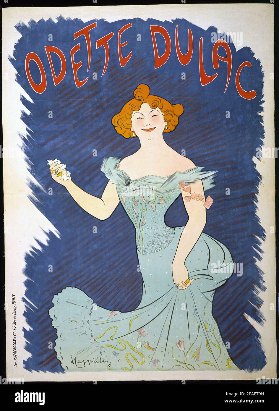 1903 , Paris , FRANKREICH : die Sängerin und Schauspielerin ODETTE DULAC , Posterwerbung des ...