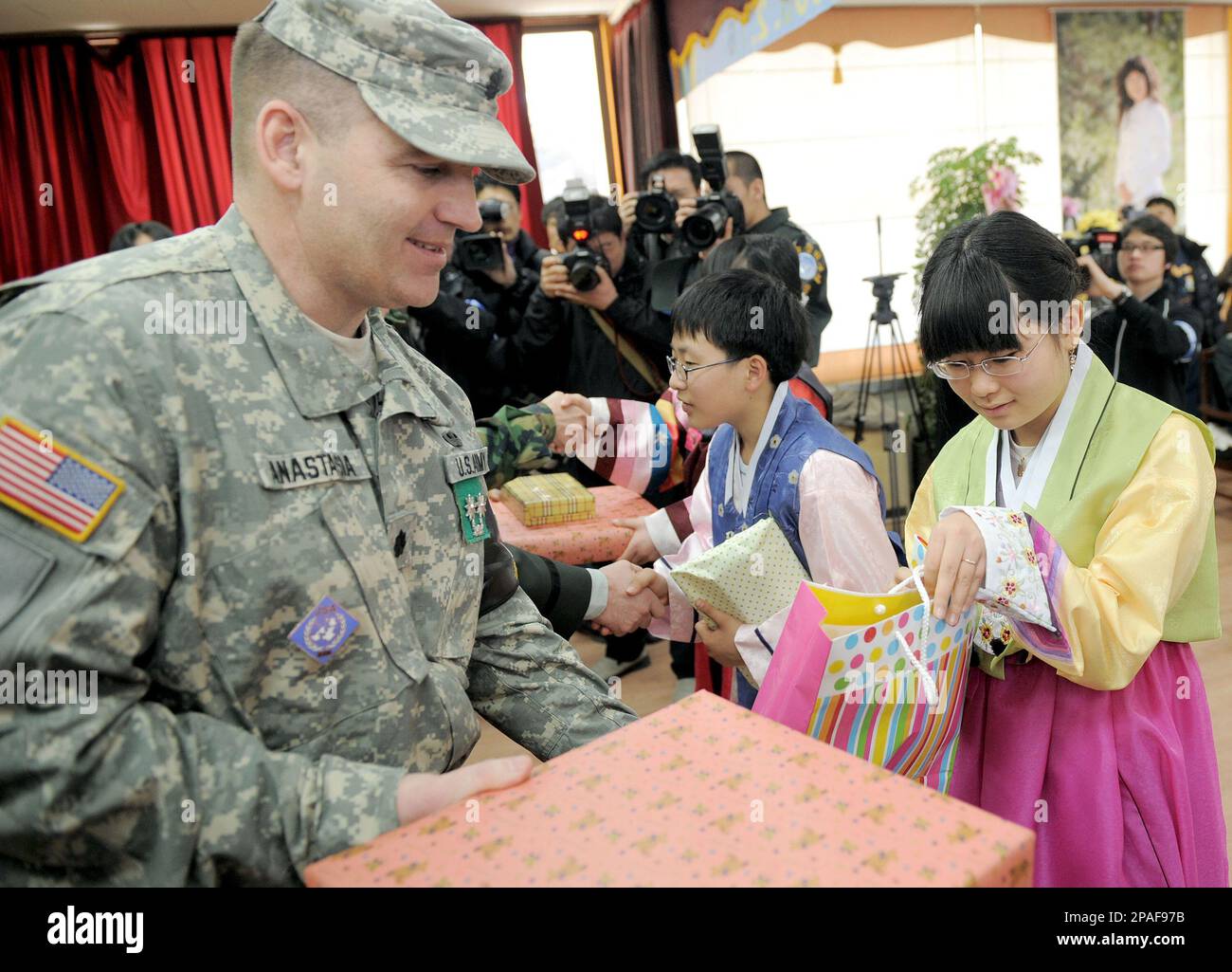 Michael Anastasia, left, commander of JSA Security Battalion, gives a ...