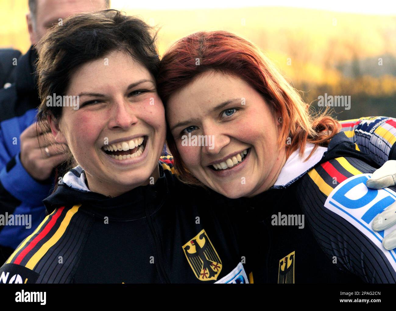 Germany's pilot Sandra Kiriasis, right, and her brakewoman Berit ...