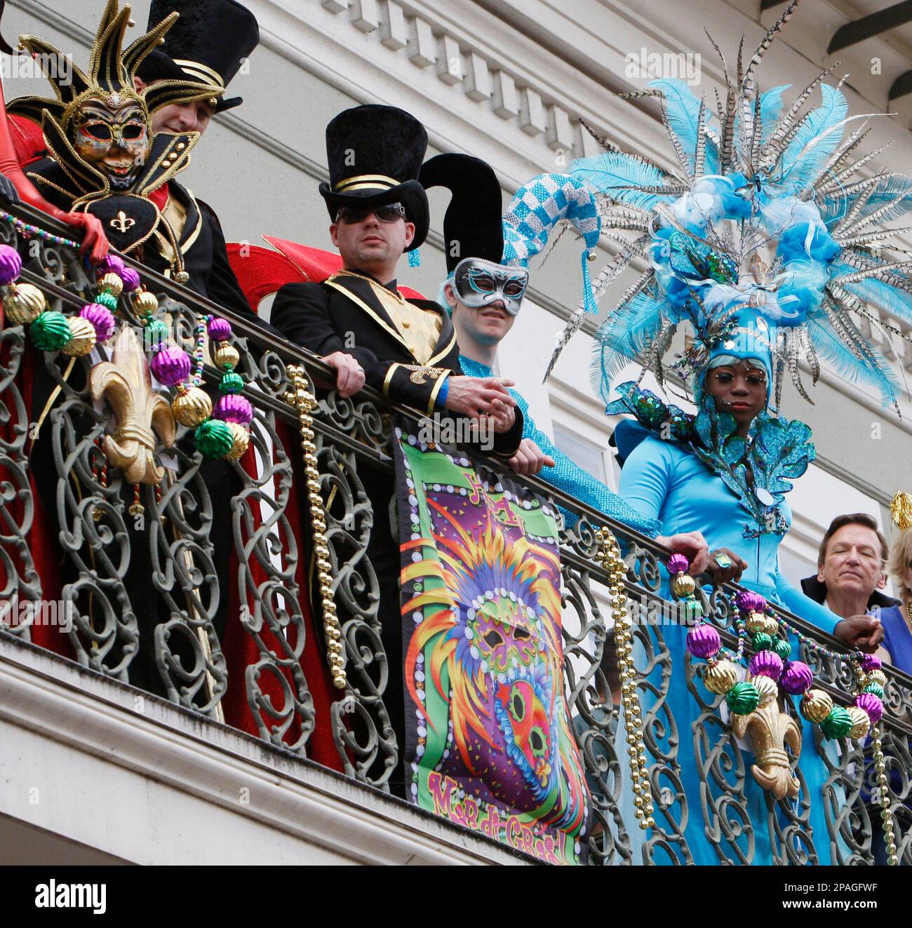 Spectators watch the Bourbon Street Awards contest from a balcony on ...