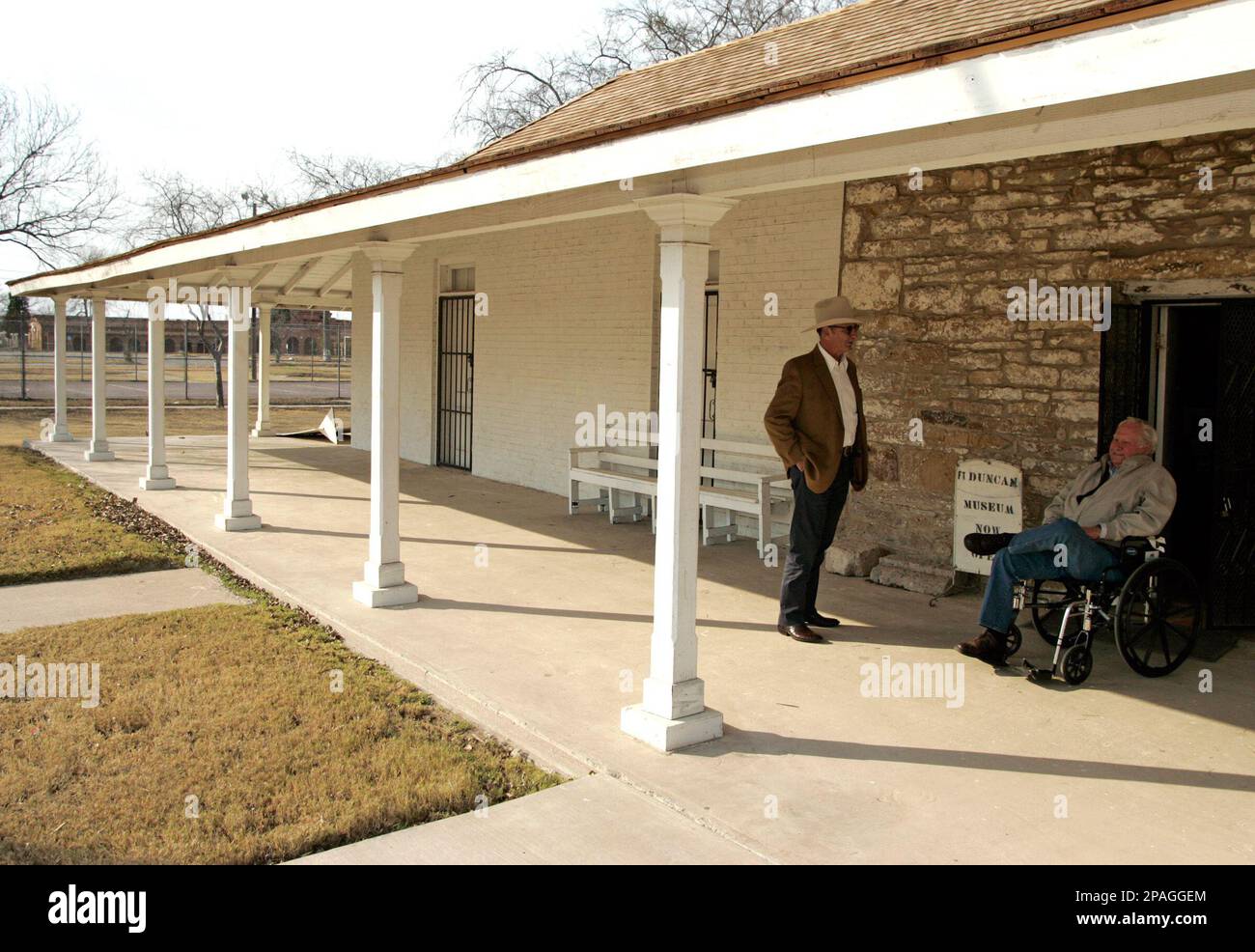 Eagle Pass, Texas, Mayor Chad Foster, left, and Fort Duncan Museum ...