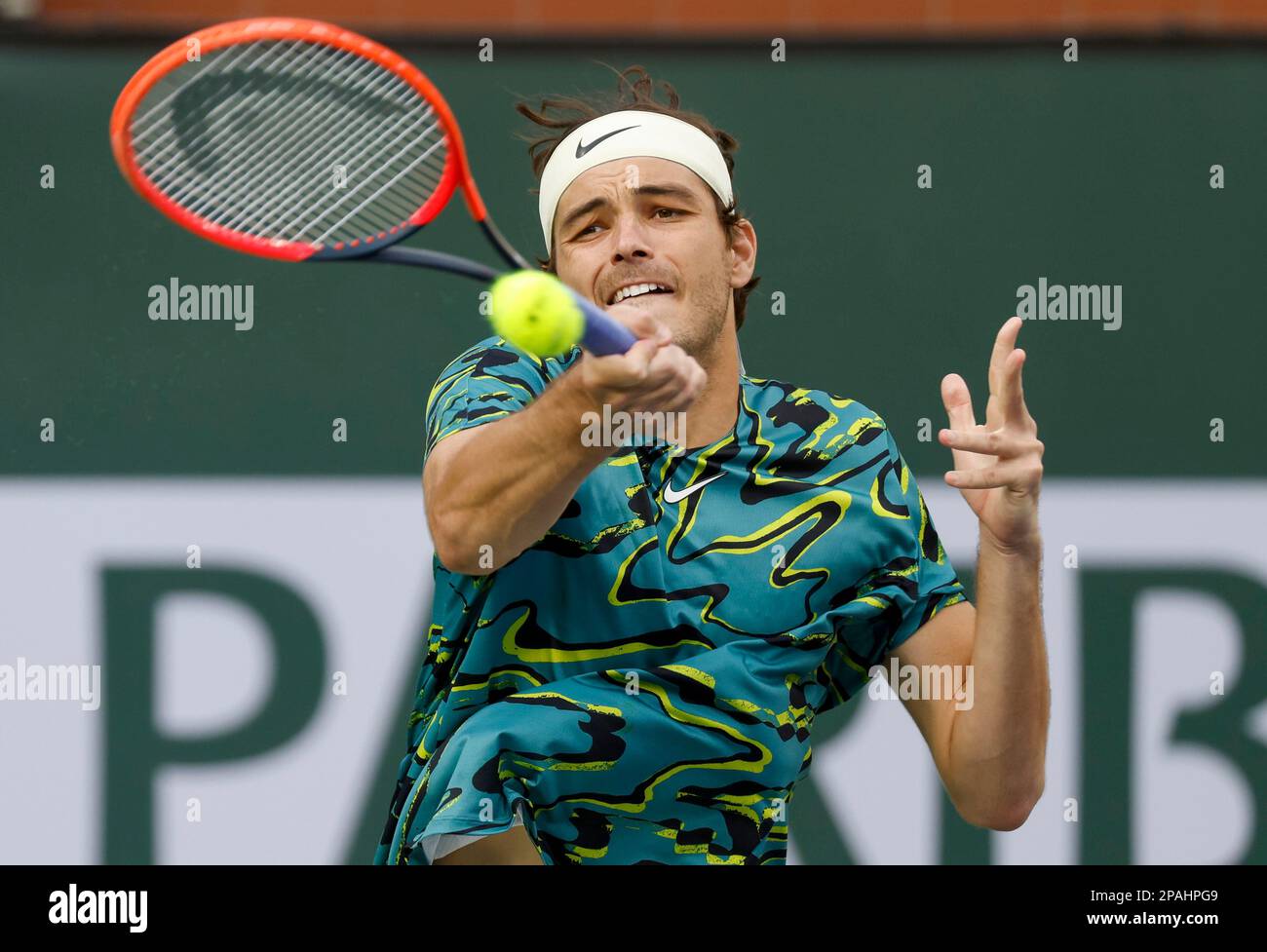 Am 11. März 2023 gibt Taylor Fritz während der BNP Paribas Open 2023 im ...