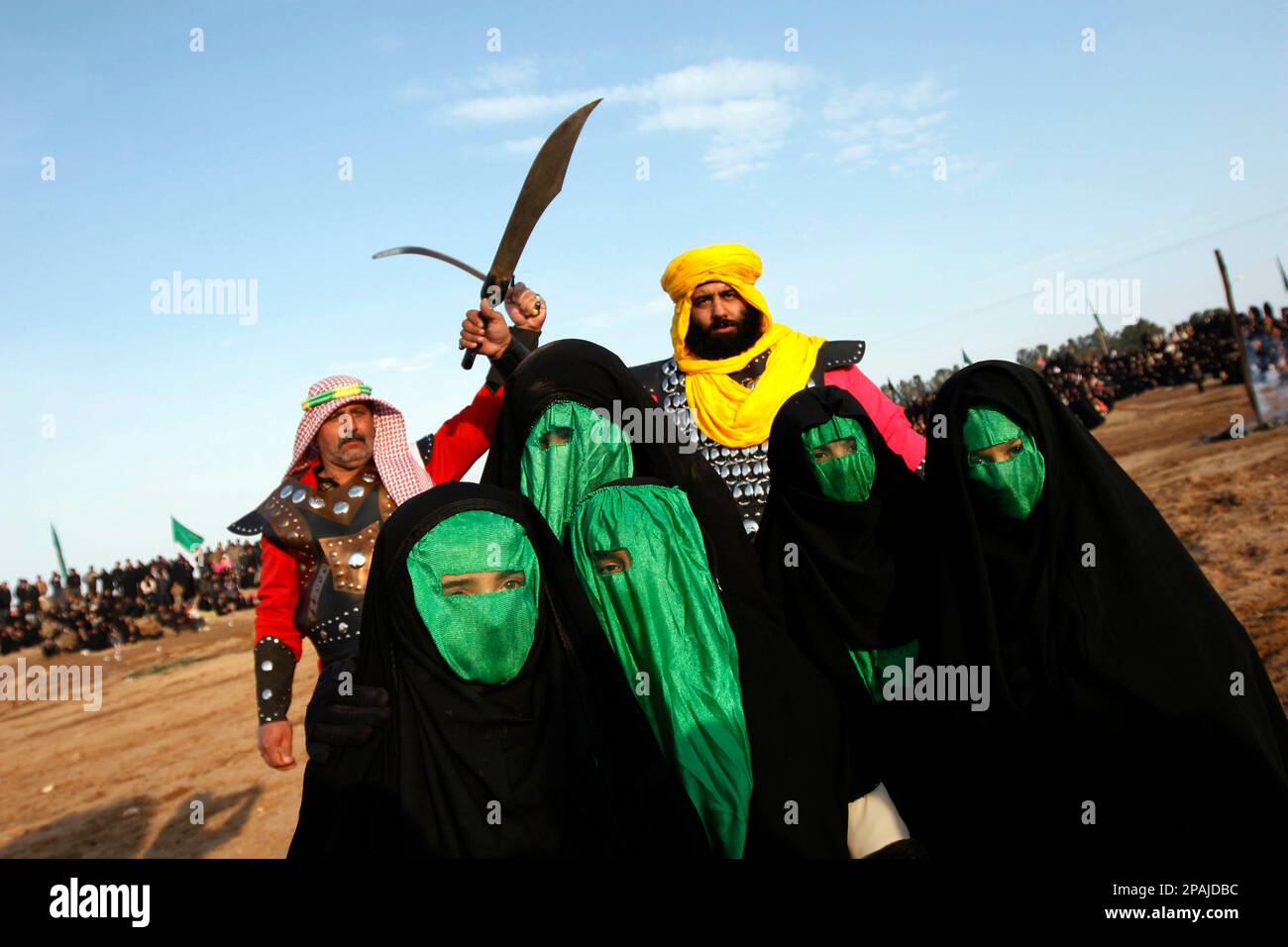 Iranian actors perform Tazieh, a traditional theater scene about Imam ...