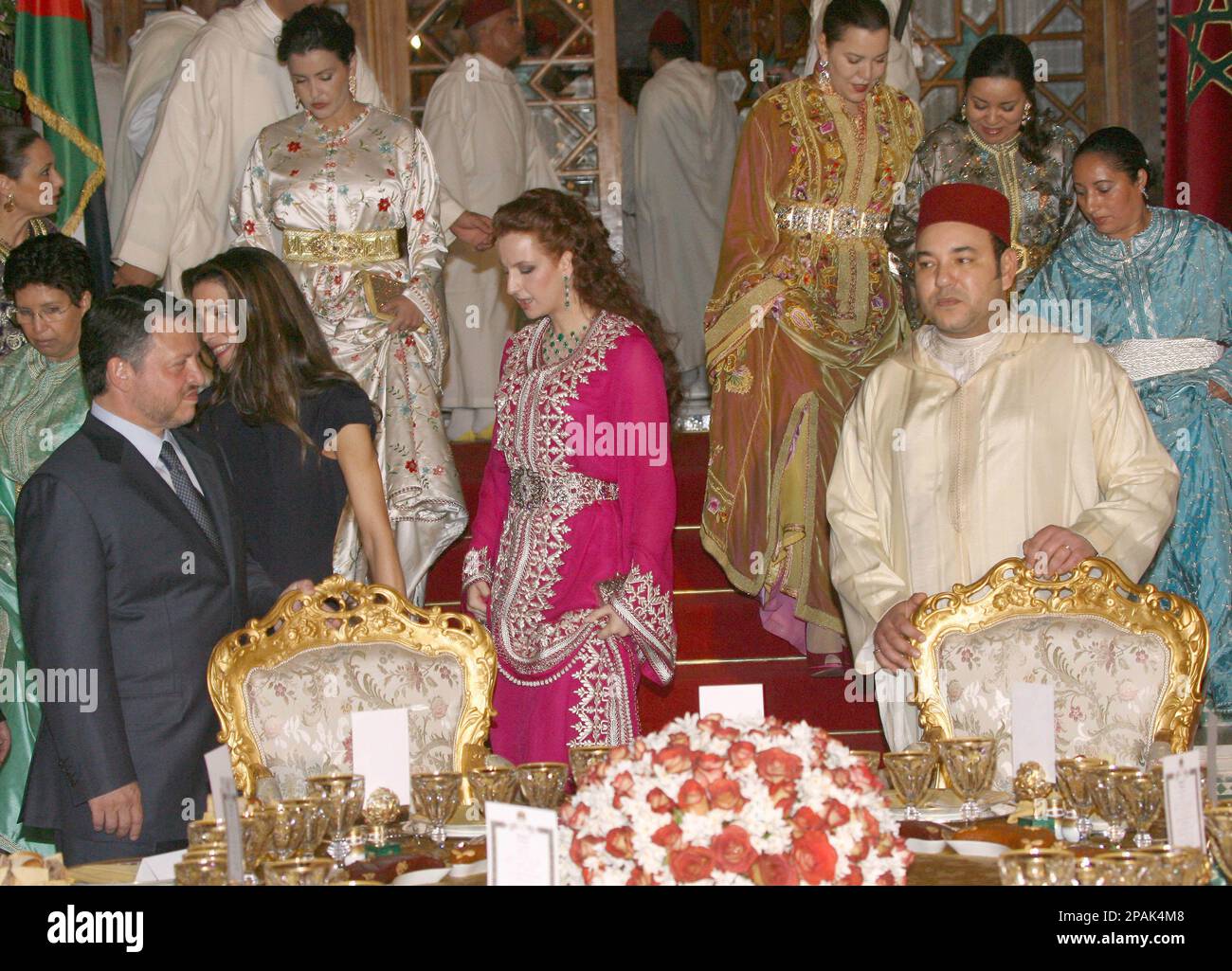 Jordan's King Abdullah II, left, Queen Rania, 2nd left, Princess Lalla ...