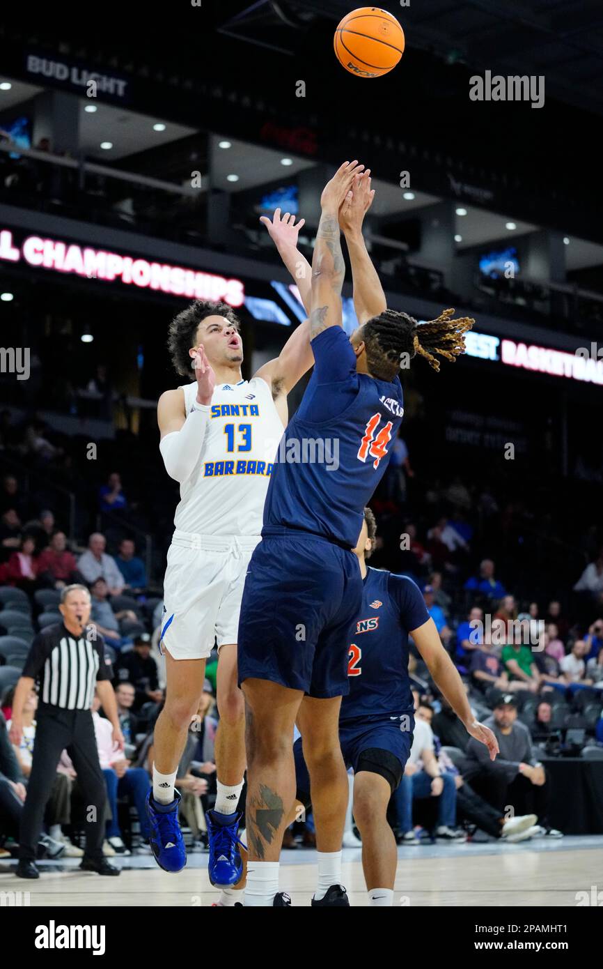 UC Santa Barbara guard Ajay Mitchell (13) shoots against Cal State ...
