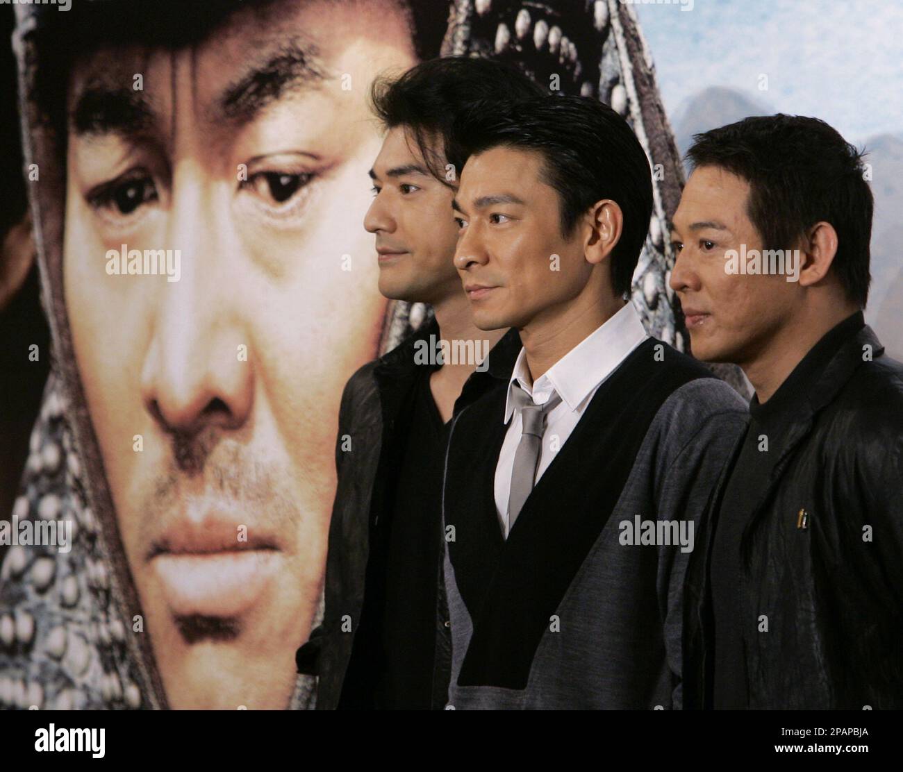 From left, Japan-Taiwanese actor Takeshi Kaneshiro, Hong Kong actor ...