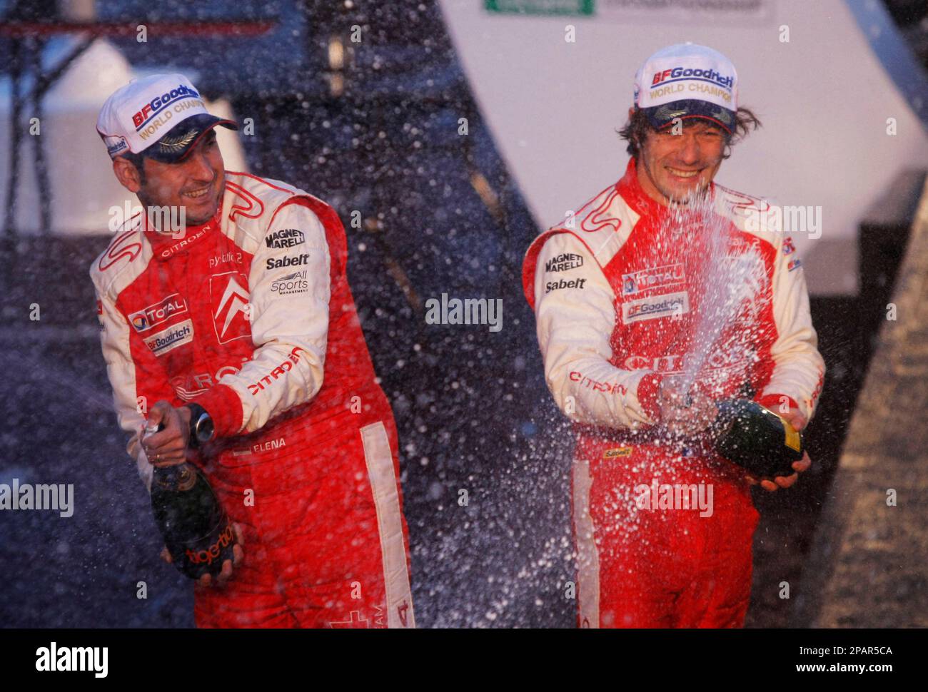 France's Sebastien Loeb, right, and his co-driver Monaco's Daniel Elena ...