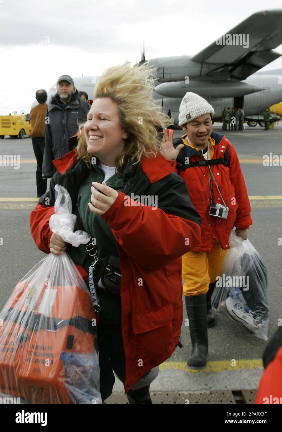 Passengers of the Canadian ship MS Explorer arrive to Punta Arenas ...