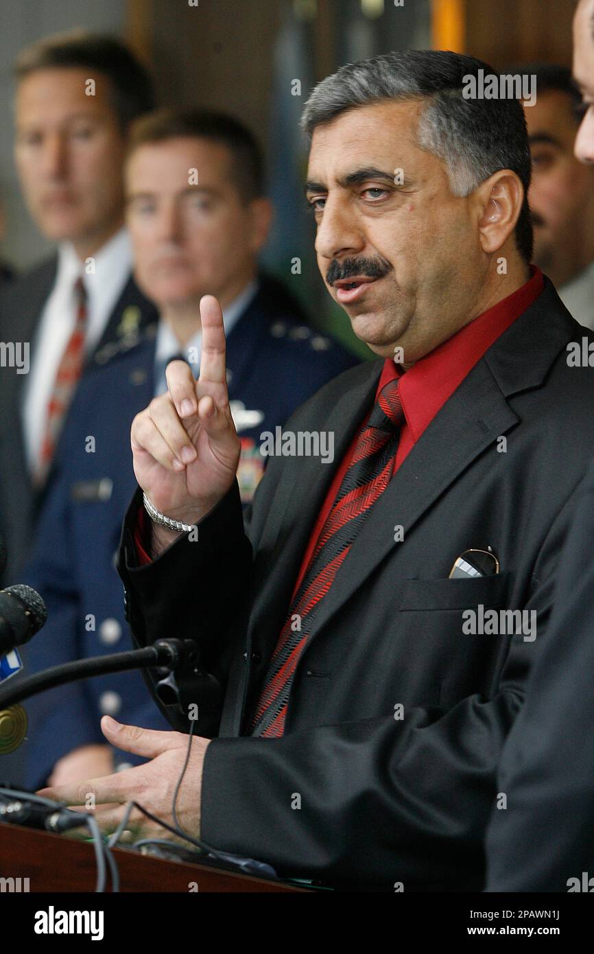 Provincial Council Chairman Abdusalam Mohammed, of a visiting Iraqi ...