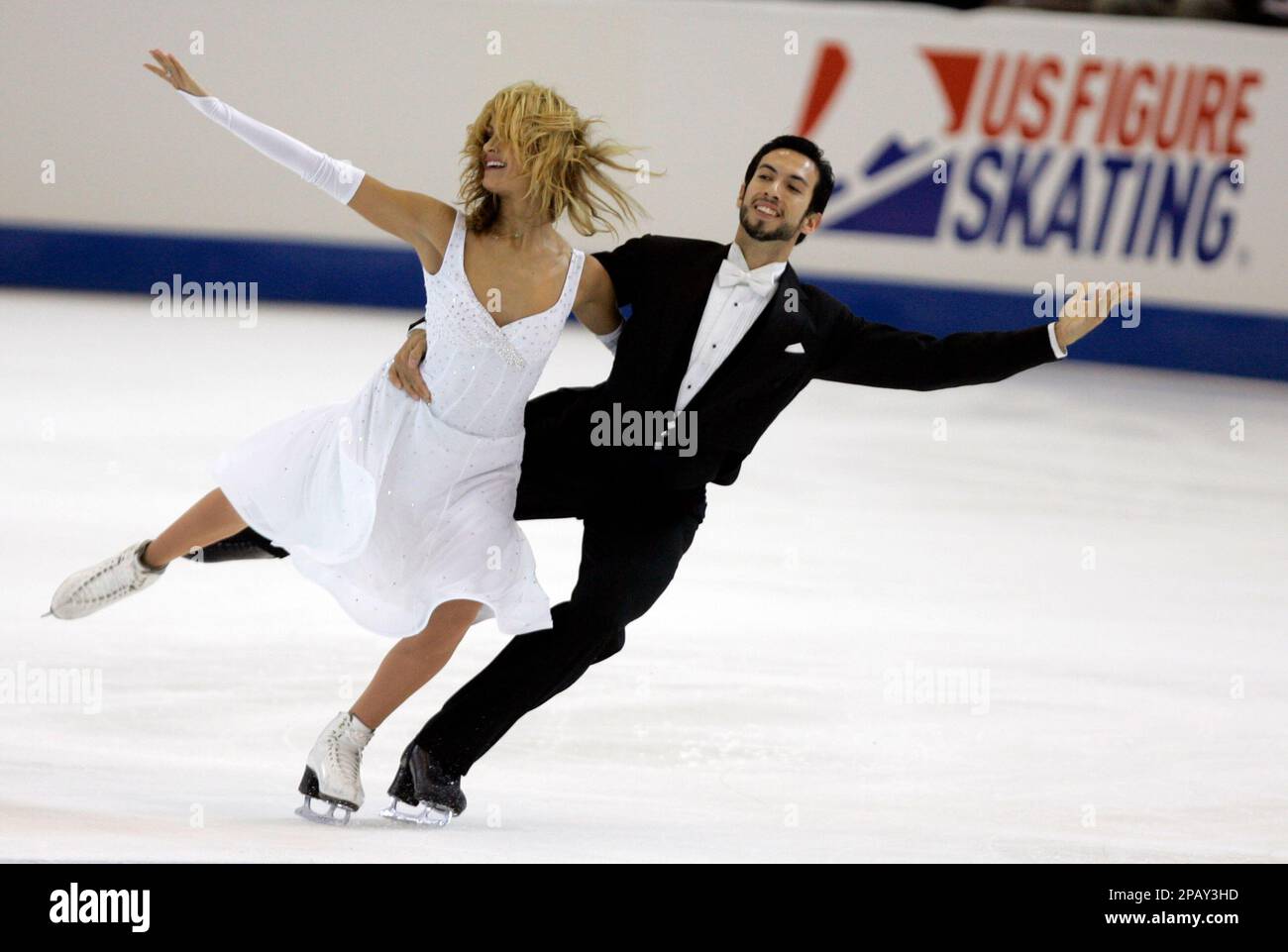 Tanith Belbin, left, of Northland, Mich., and her partner Ben Agosto ...