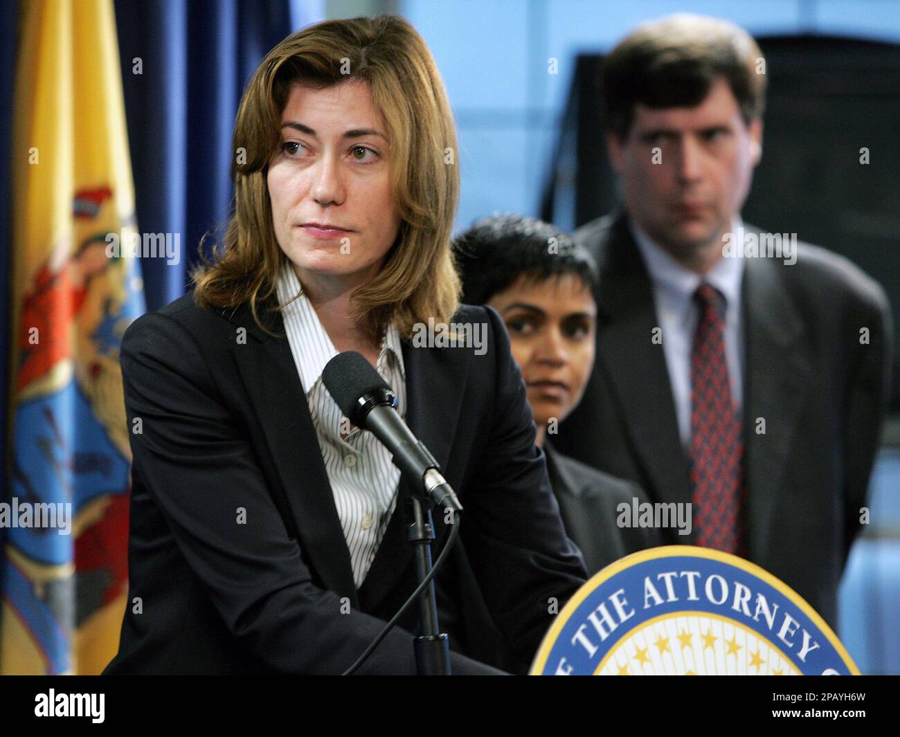 New Jersey Attorney General Anne Milgram, left, stands with Deputy ...