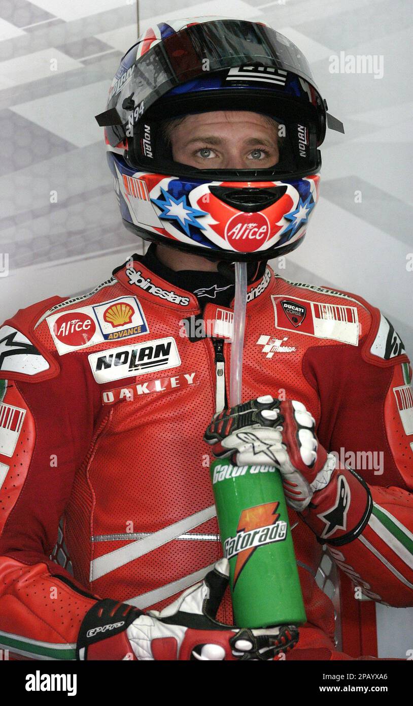 MotoGP world champion Australia's Casey Stoner of Ducati Marlboro ...