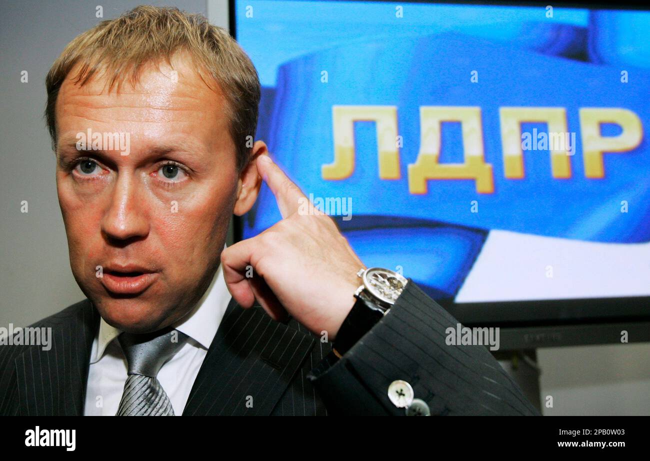 Former KGB officer Andrei Lugovoi speaks during a news conference in St ...