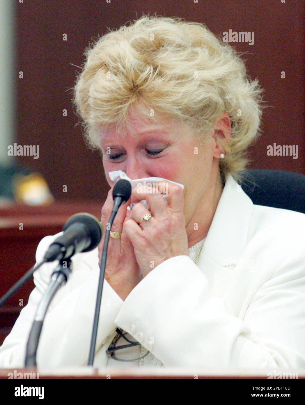 Former Bay County (Fla.) Boot Camp nurse Kristin Schmidt weeps during ...