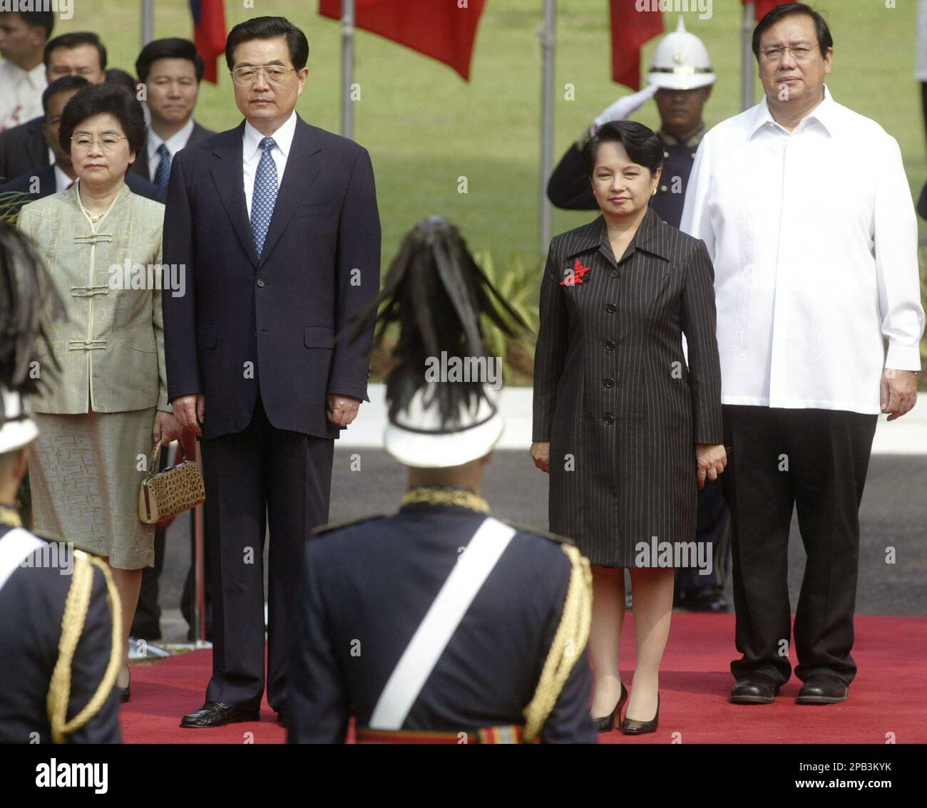 ** FILE ** Visiting Chinese President Hu Jintao, second from left, and ...
