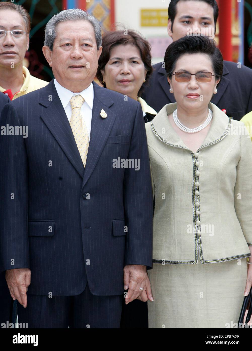Visiting Thai Prime Minister Surayud Chulanont, left, accompanied by ...