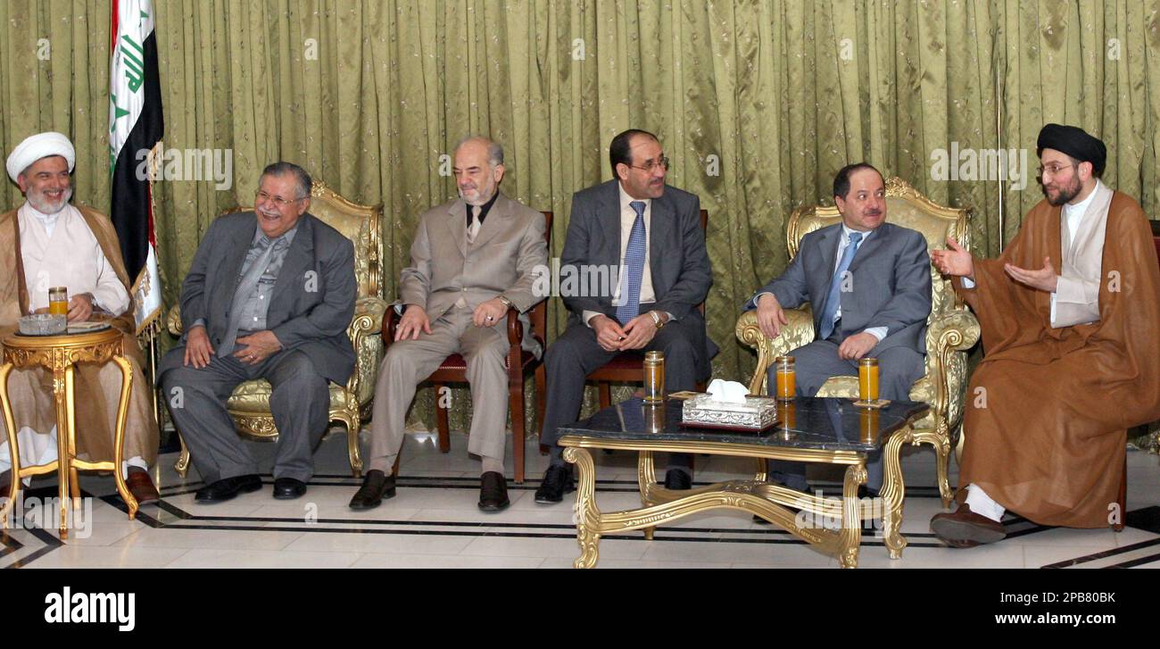 Iraq's senior political leaders meet in Baghdad, Iraq on Tuesday, Aug ...