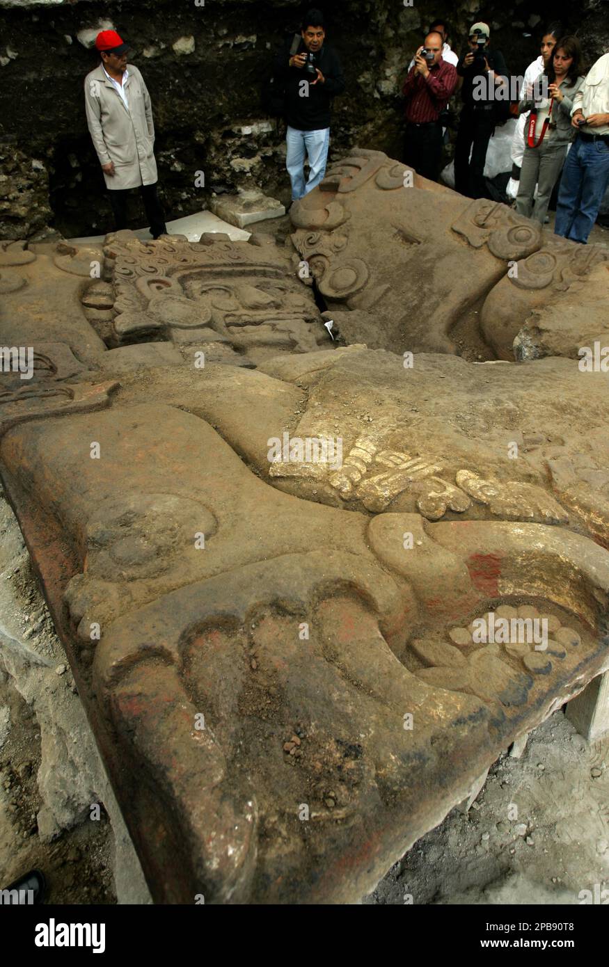 ** FILE ** A stone monolith carved with a representation of ...