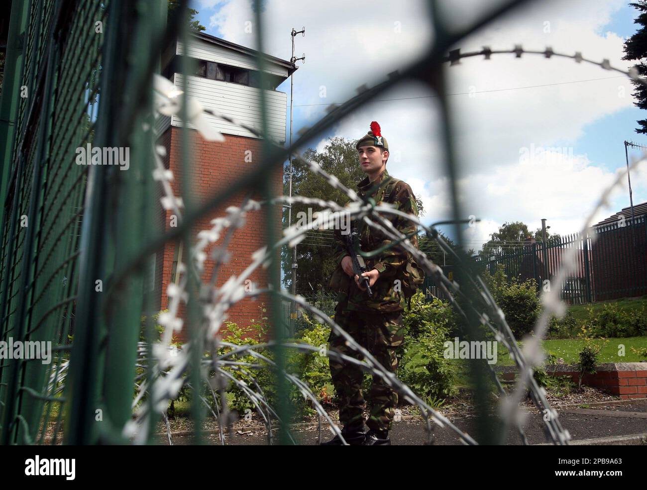 A British Army soldier from the Royal Regiment of Scotland stands on ...