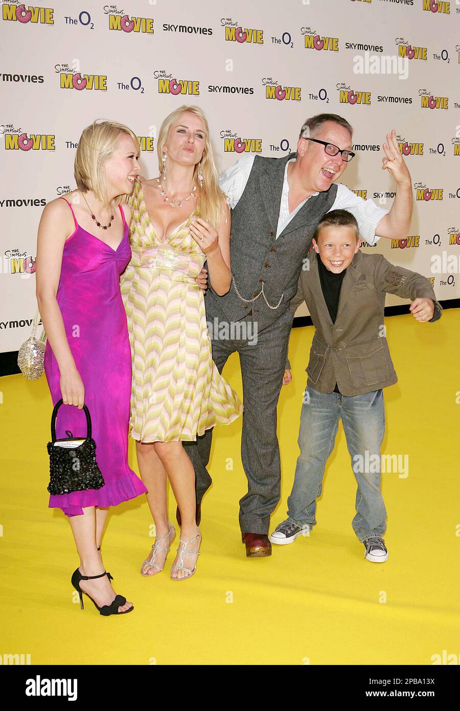 British model Nancy Sorrell, centre left, British comedian Vic Reeves ...