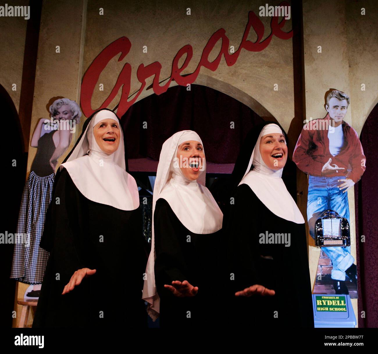 Actors, from left, Alma Sayles as Sister Mary Hubert, Tania Johnson as ...