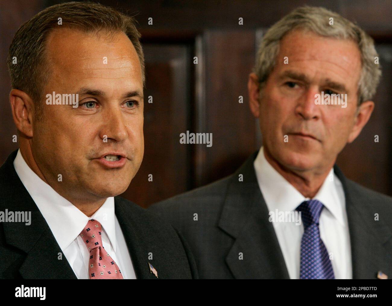 Former Iowa Rep. Jim Nussle, left, acknowledges his family after ...