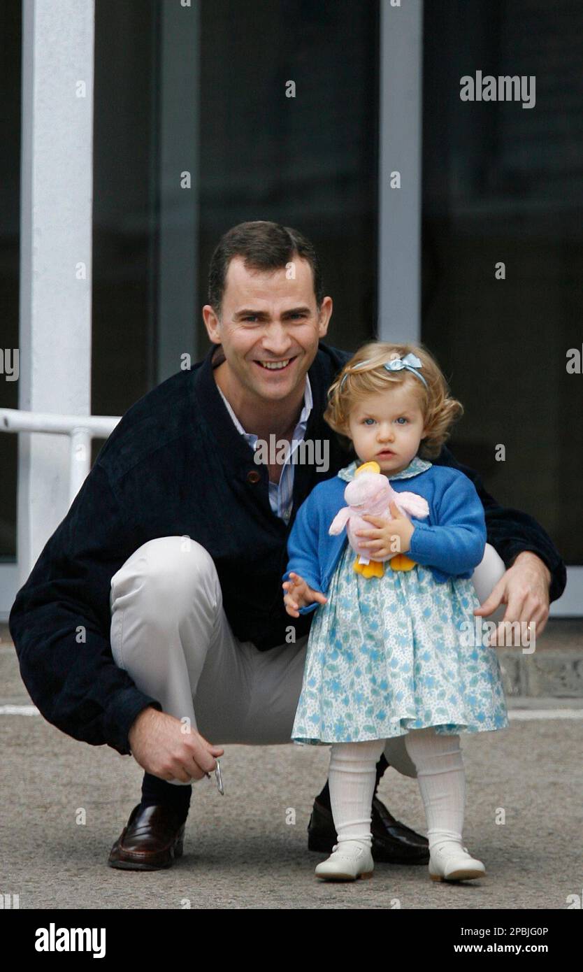 Spain's Crown Prince Felipe smiles as he leaves the Ruber International ...