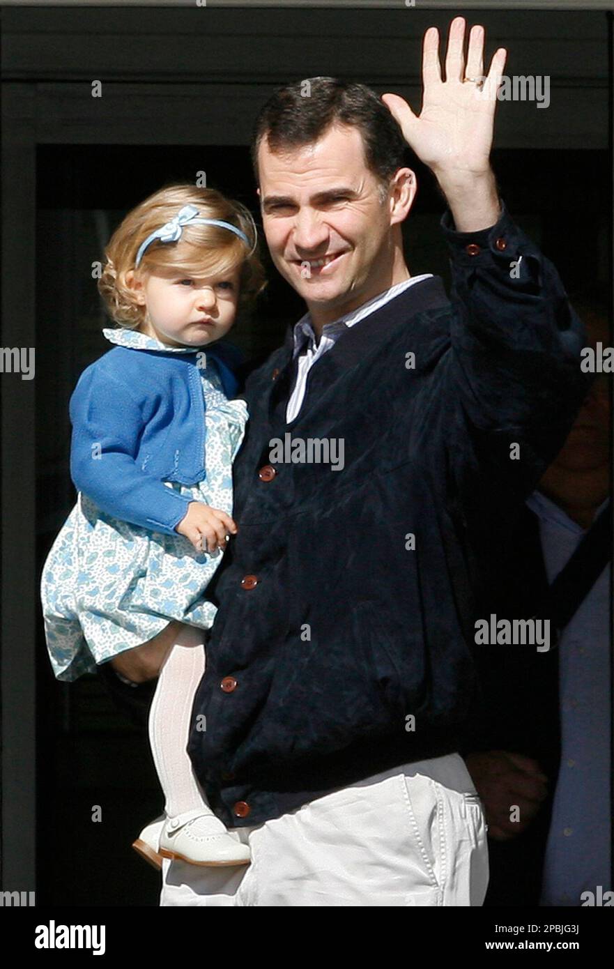 Spain's Crown Prince Felipe waves as he arrives at the Ruber ...