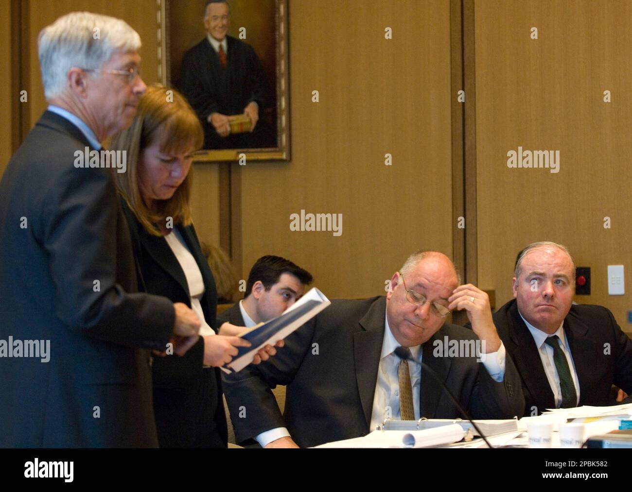 Michael Skakel, right, sits next to his attorney Hubert Santos as his ...