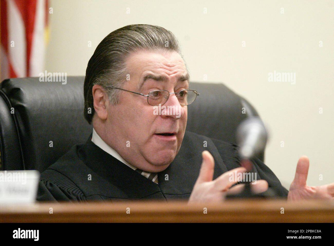 Superior Court Judge Frederick DeVesa address the jurors' questions ...