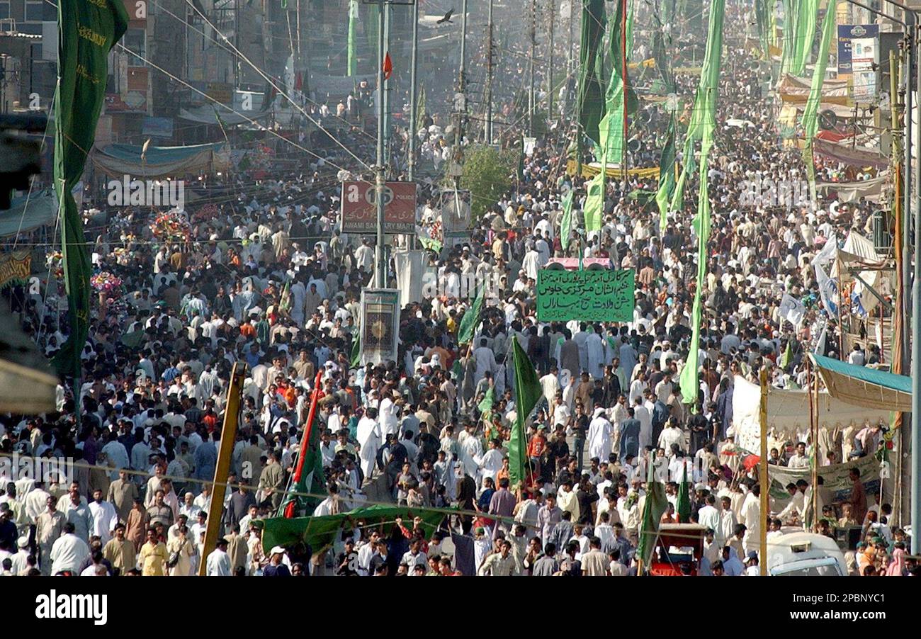 Pakistani Muslims devotees take part in a religious procession on the ...