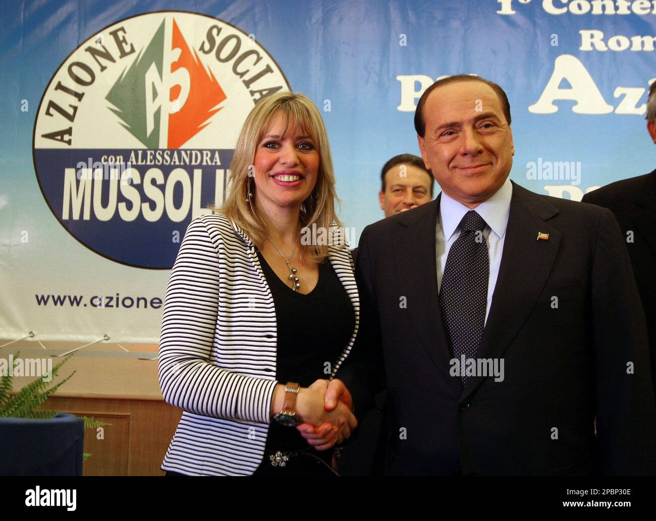 Alessandra Mussolini, left, granddaughter of late Italian dictator ...