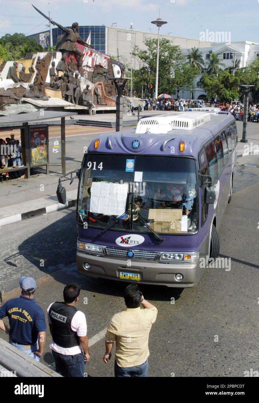 A tourist bus with children-hostages and hostage-takers on board ...
