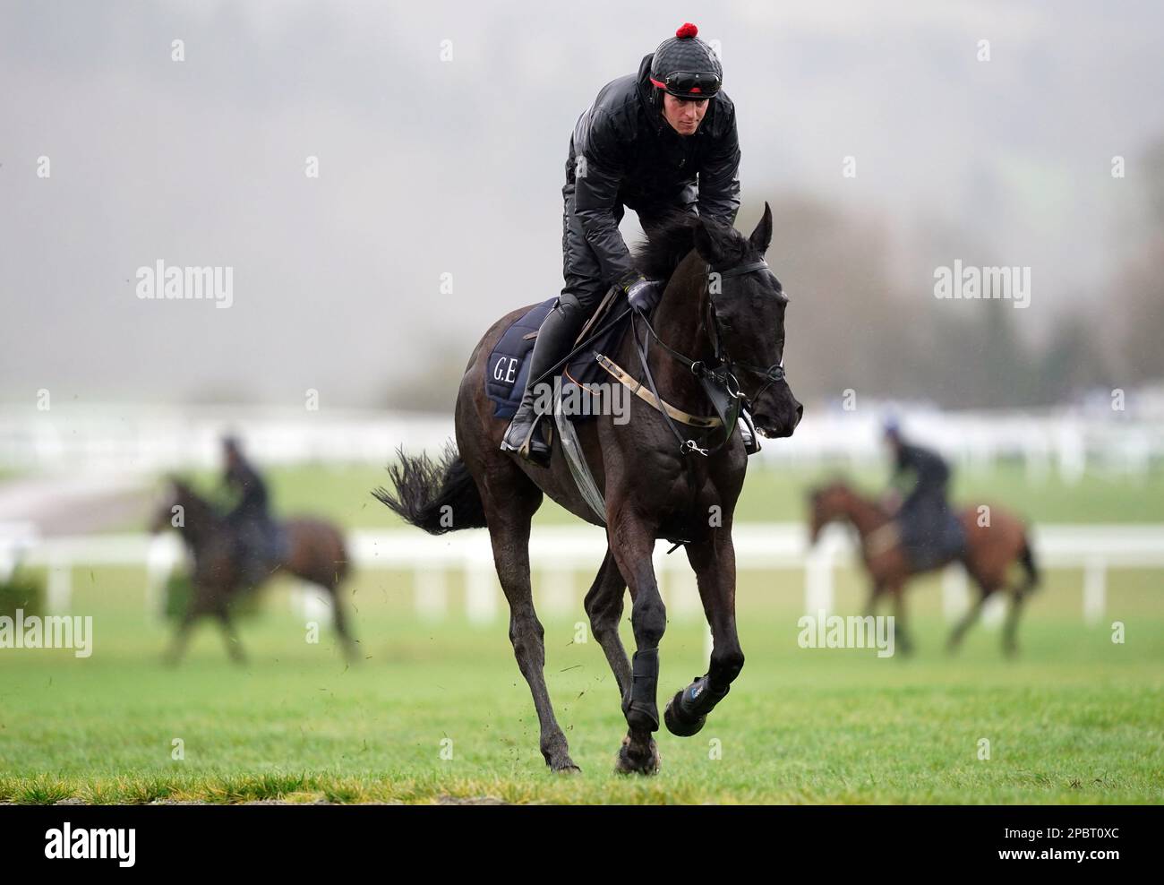 Keith Donoghue an Bord von Delta arbeitet an den Galops, vor dem ...