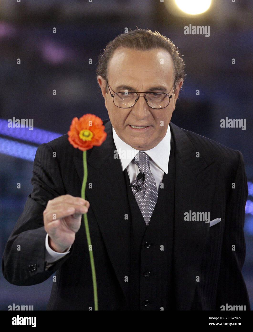 Italian television celebrity Pippo Baudo during the "Festival di ...