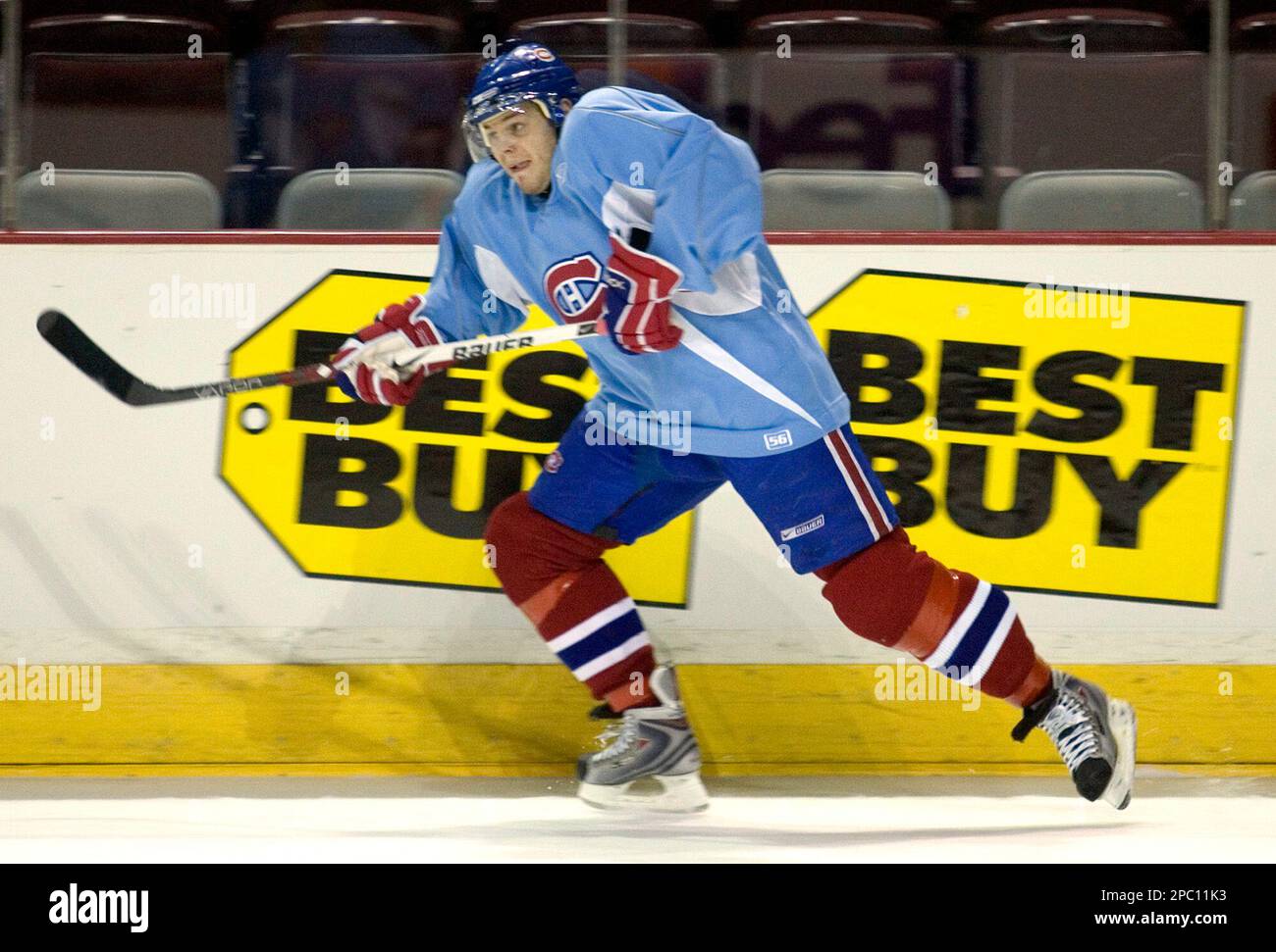 Montreal Canadiens' Sergei Samsonov skates up the ice at the Bell ...