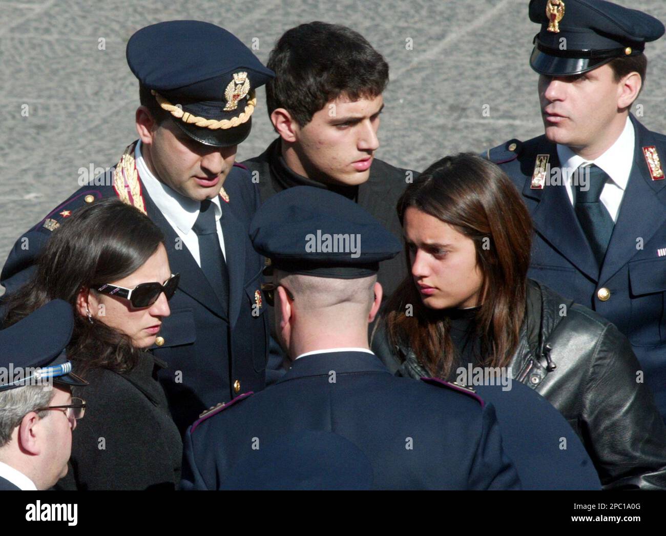 Marisa Grasso, widow of police officer Filippo Raciti, left, and her ...