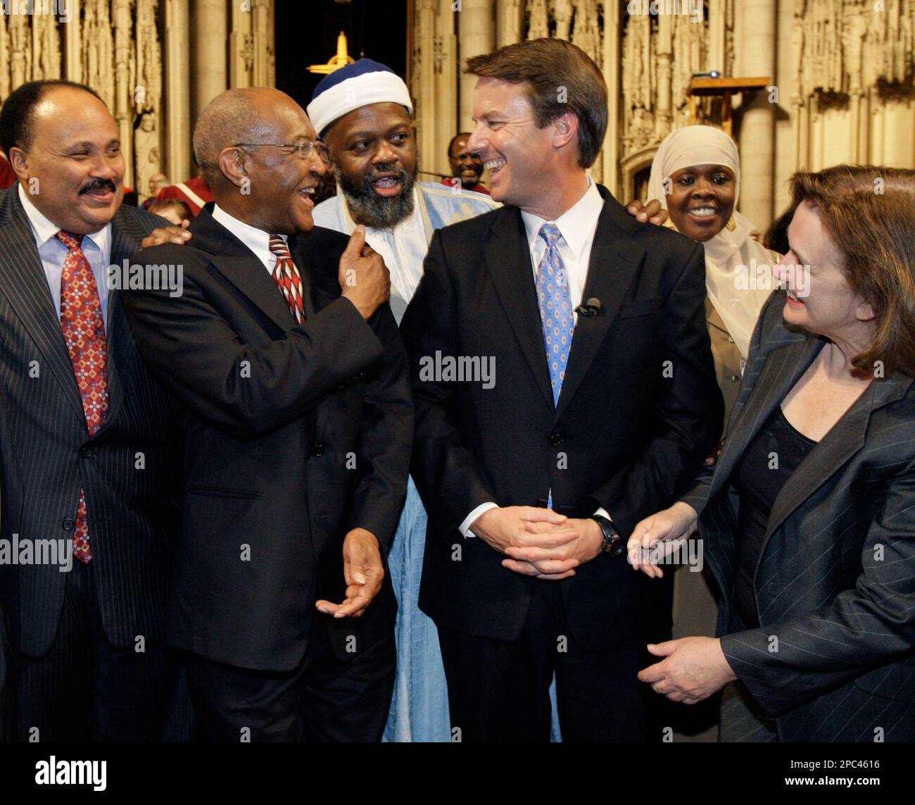 From left: Martin Luther King III, Rev. James A. Forbes Jr., former Sen ...