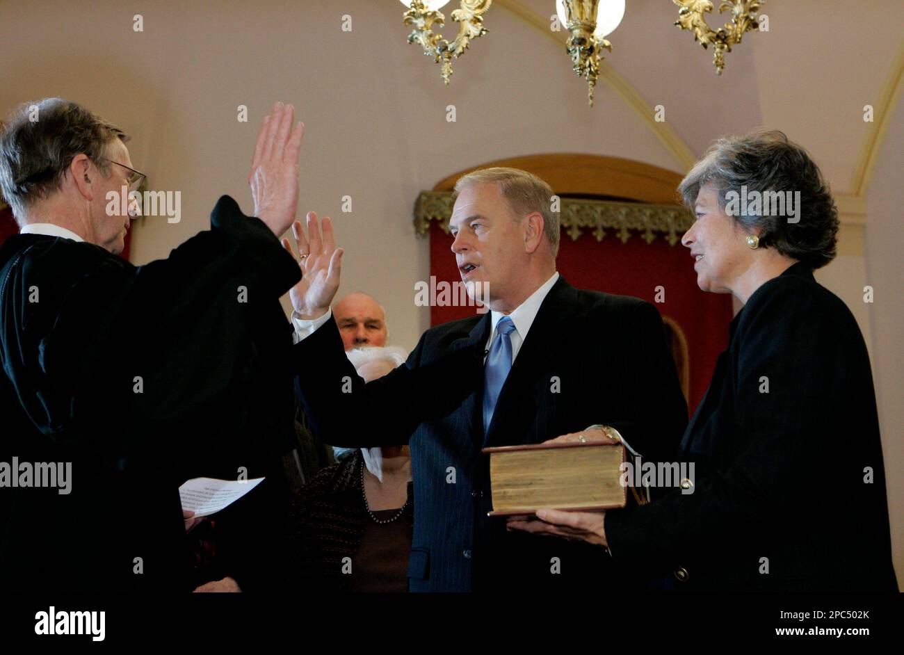 Ohio's new Democratic governor Ted Strickland, second from right, is ...