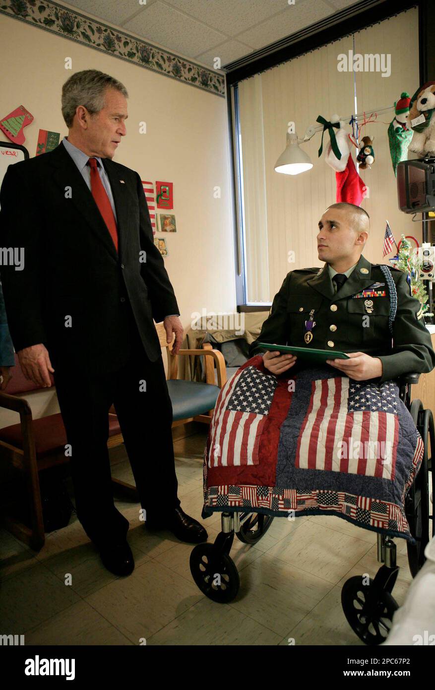 In this photograph provided by The White House, President Bush stands ...